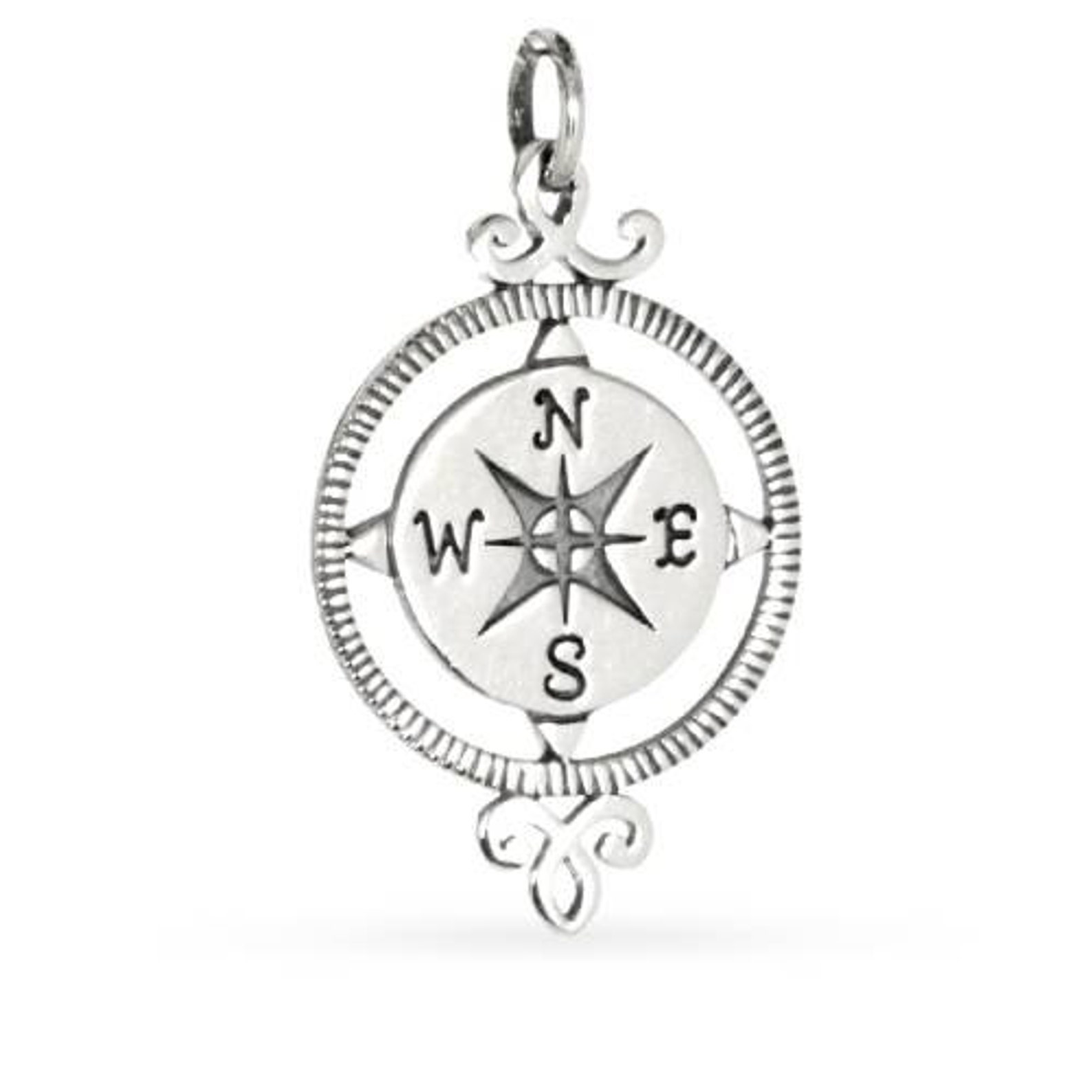 Charm Ornate Compass Sterling Silver 27x15mm 1pc Wholesale - Etsy