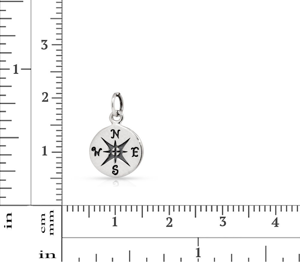 Sterling Silver 10mm Compass Charm 1pc Made in Thailand 20% | Etsy