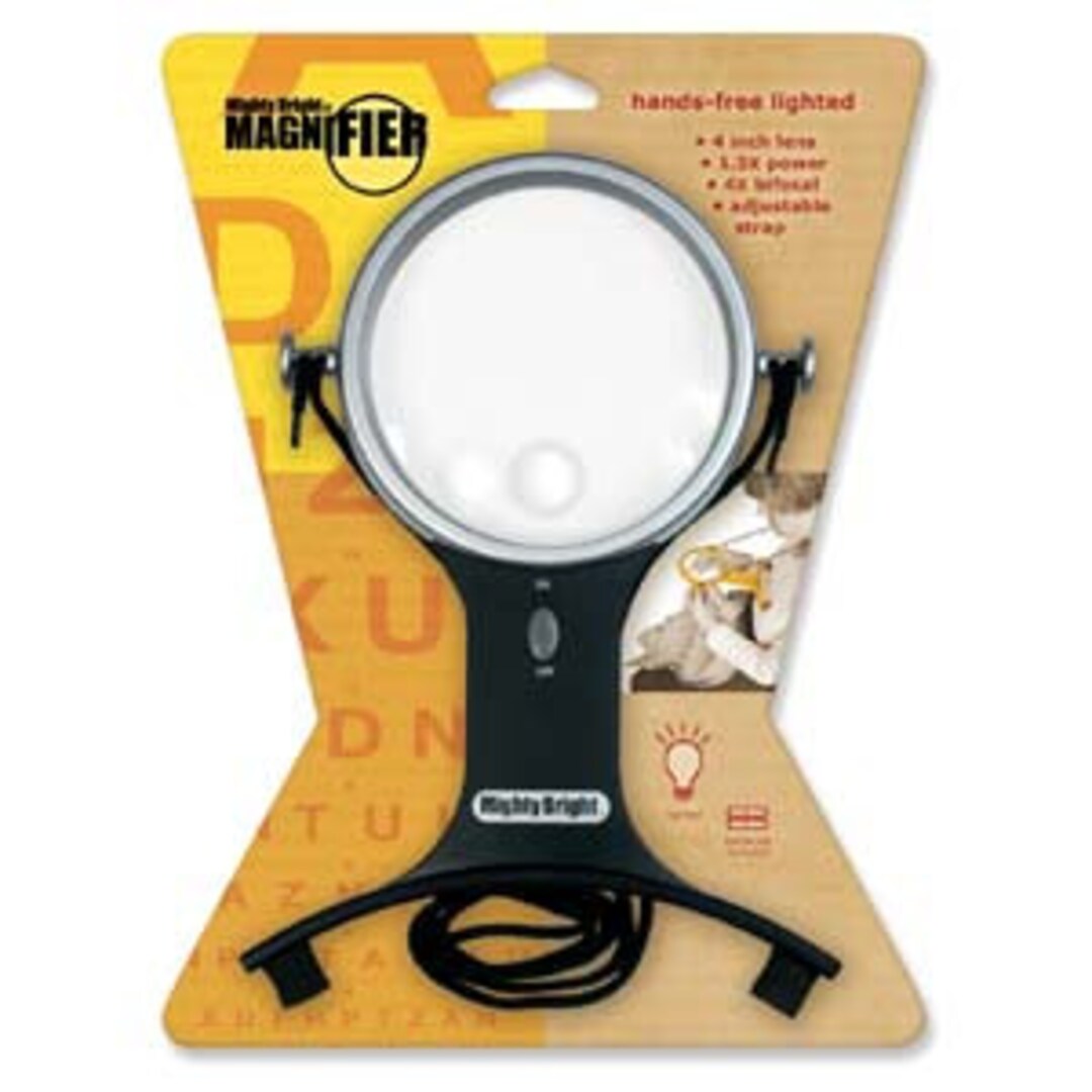 Mighty Bright Lighted Hands Free Magnifier 1.5X Magnification 4x ...