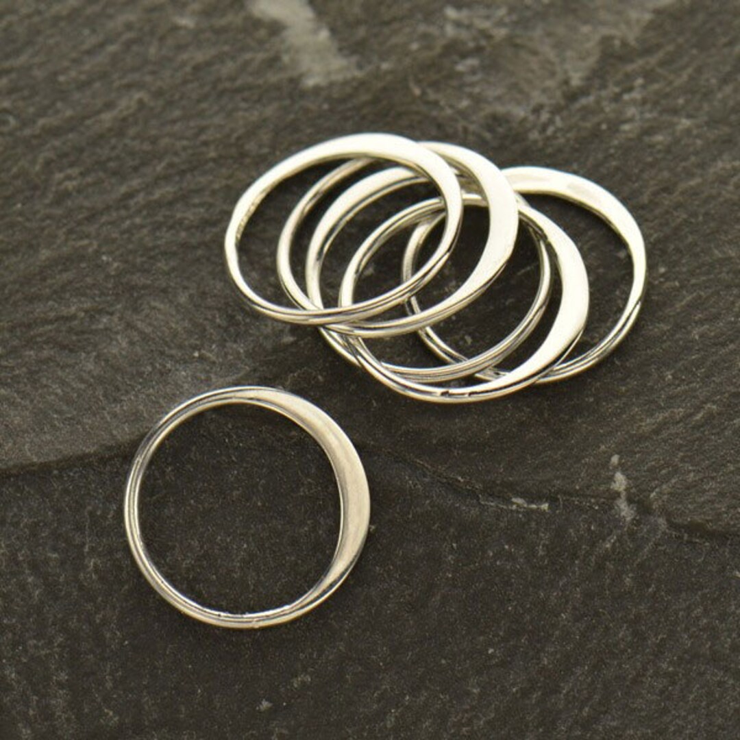 Circle Links Sterling Silver 12x12mm Hammered Circle Links - 4pcs (4394 ...
