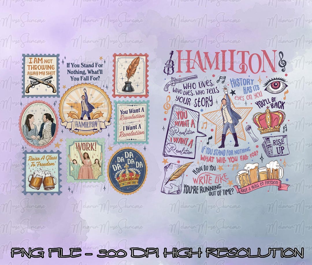 Hamilton Musical Stamps PNG, the Schuyler Sisters Work Clipart ...