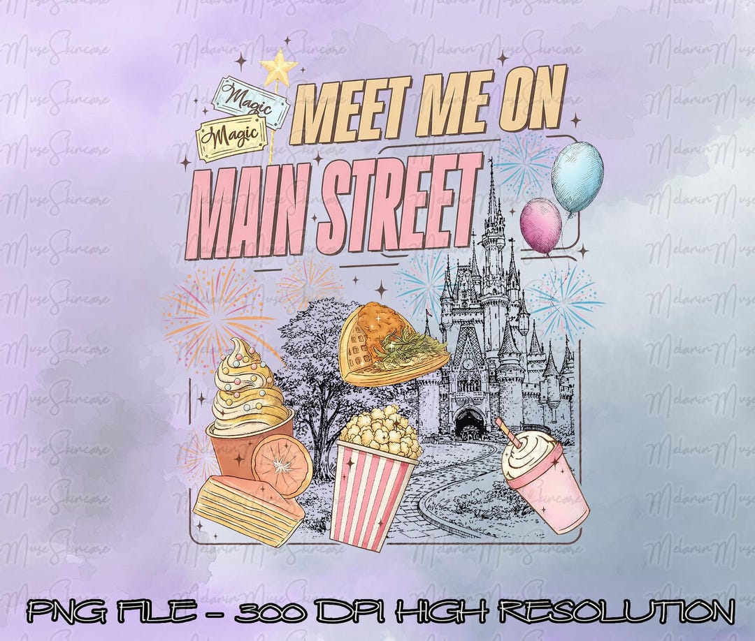 Meet Me on Main Street Png, Magic Kingdom, Main Street Theme Park Tee ...