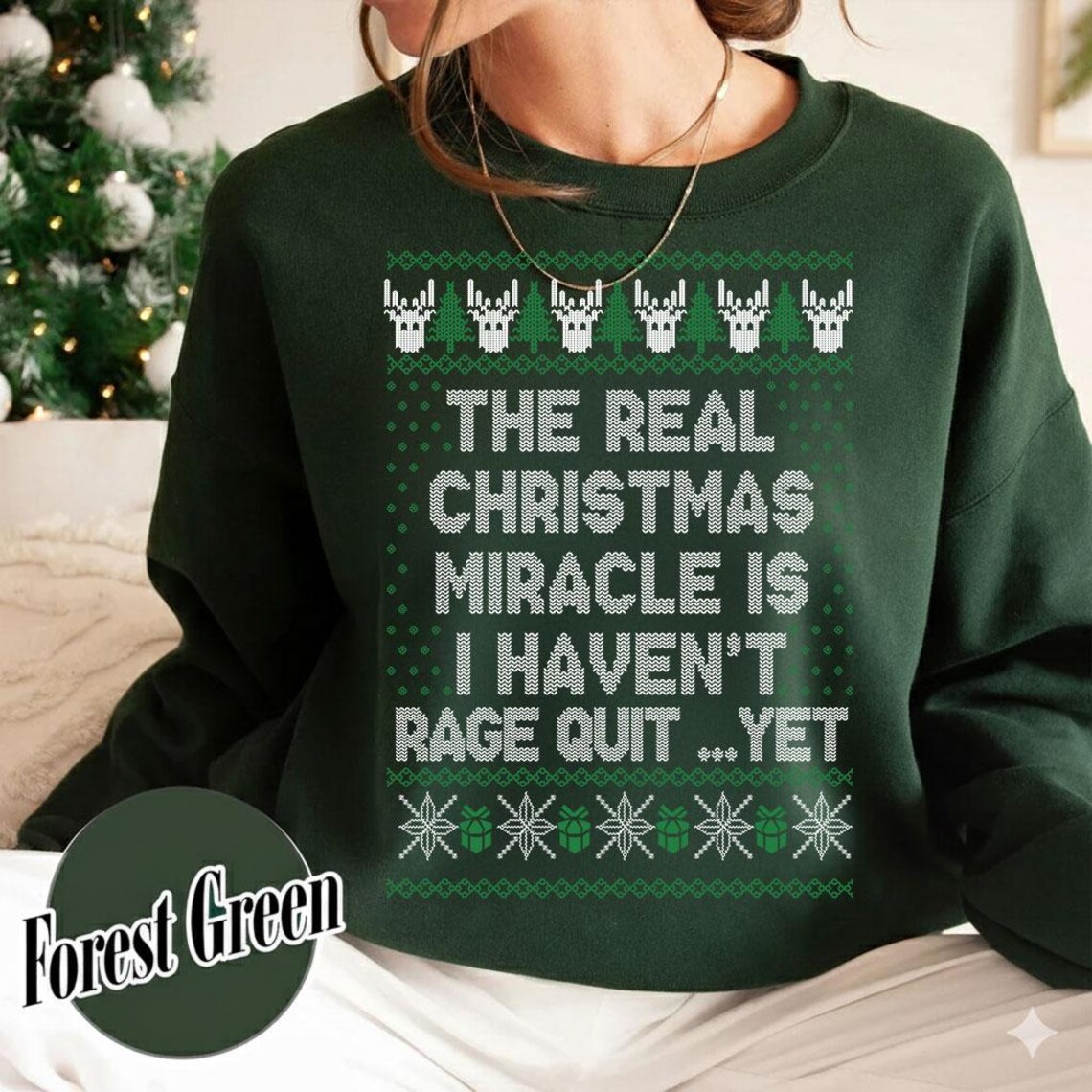 The Real Christmas Miracle is I Haven't Rage Quit yet PNG, Funny Office ...