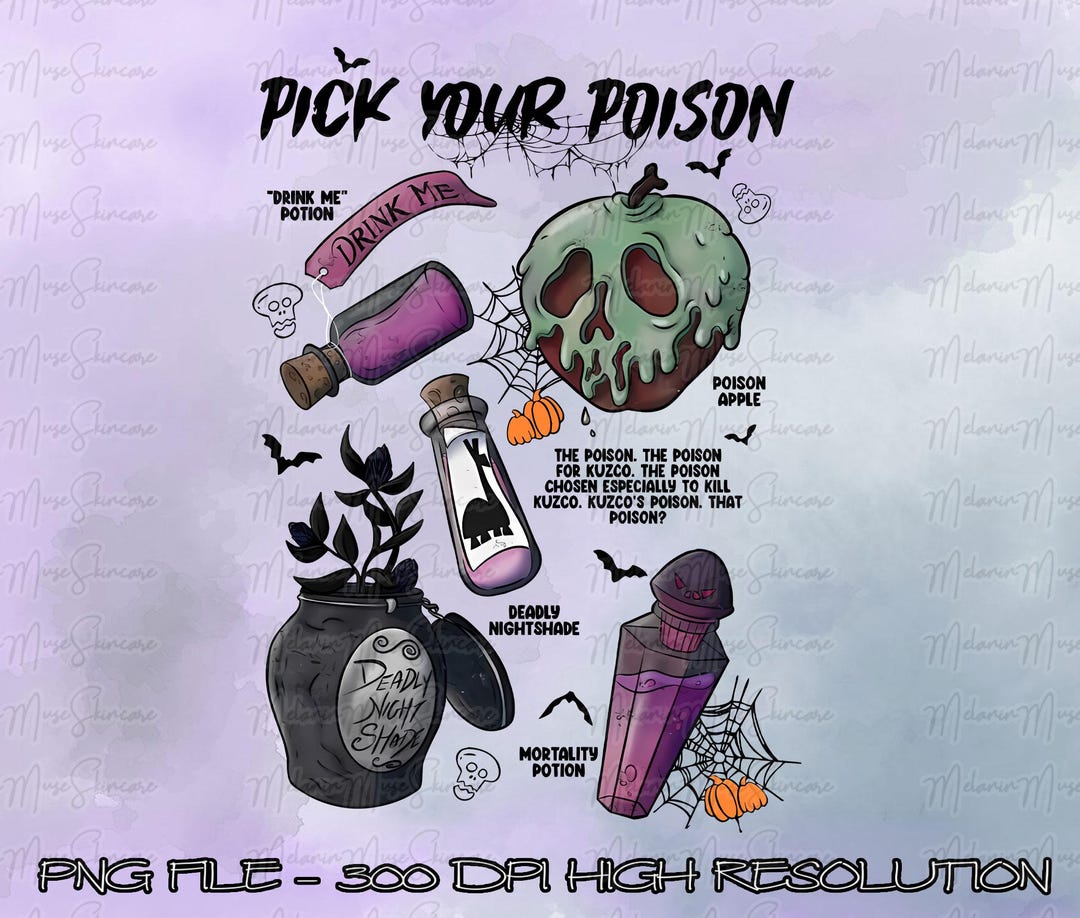 Disney Pick Your Poison PNG, Halloween Villains Digital Download ...