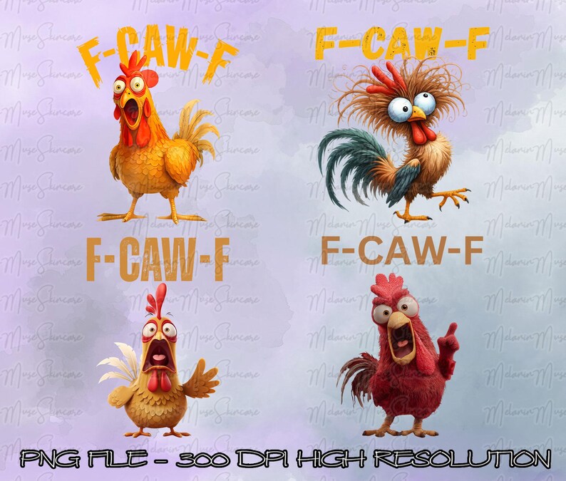 Funny Screaming Chicken PNG: F-CAW-F Meme Shirt Design Funny F-caw-f ...