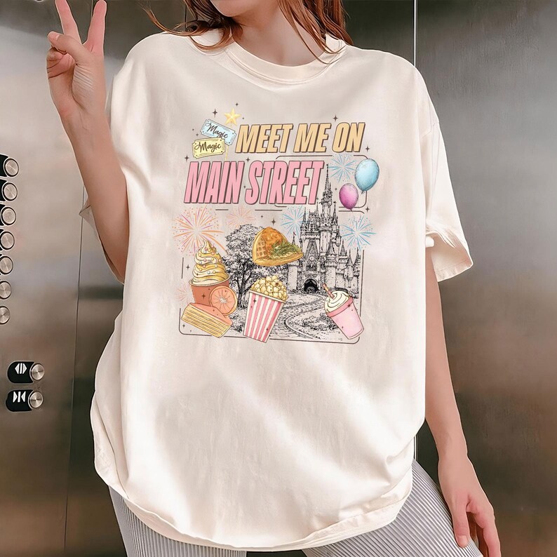 Meet Me on Main Street Png, Magic Kingdom, Main Street Theme Park Tee ...