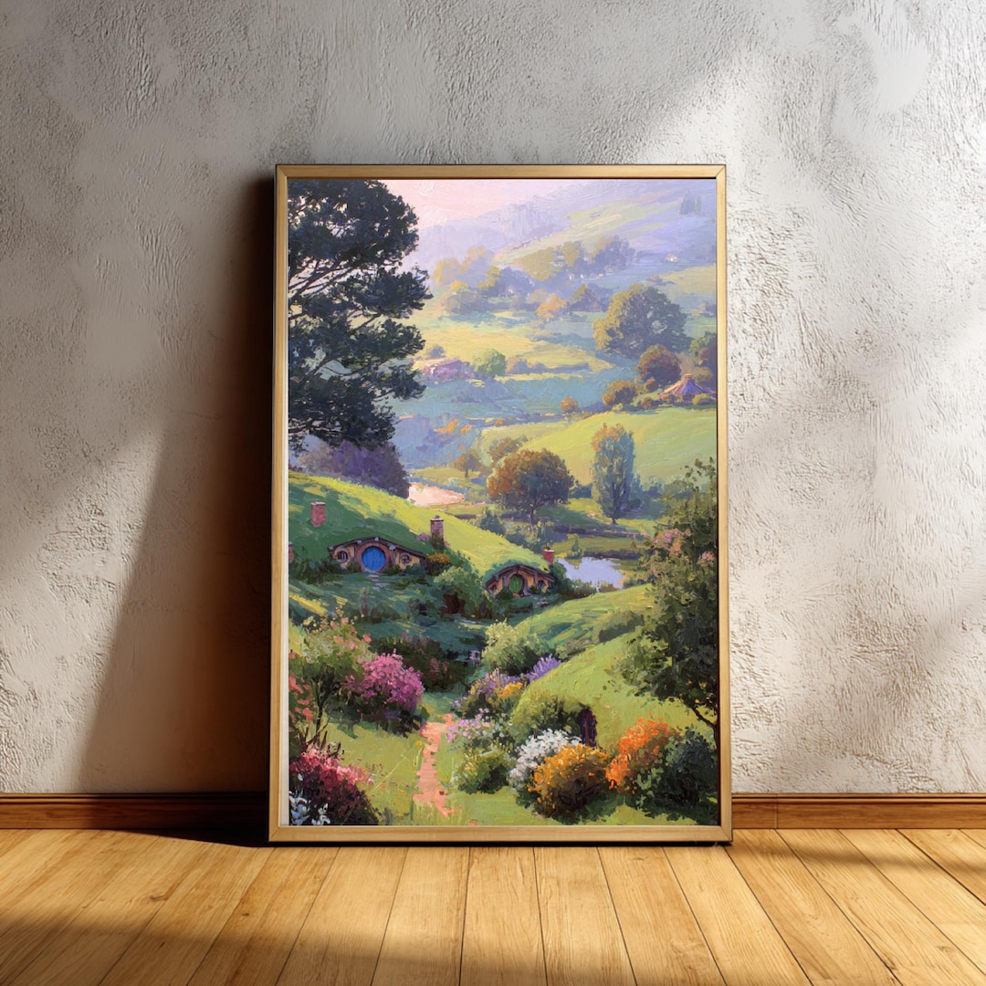 Claude Monet Inspired Shire Meadow Print | Fantasy Wall Art - Etsy