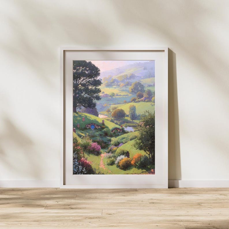 Claude Monet Inspired Shire Meadow Print | Fantasy Wall Art - Etsy