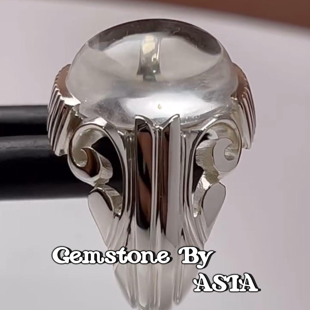 White Dur-e-najaf Stone Ring: Handmade Sterling Silver Shia Ring - Etsy