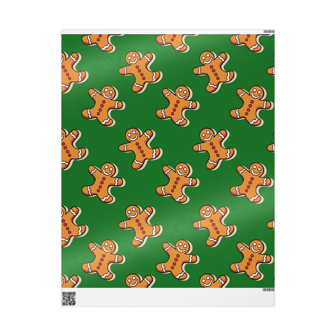 Gingerbread Man Wrapping Paper | Cute Christmas Gift Wrap | Festive ...