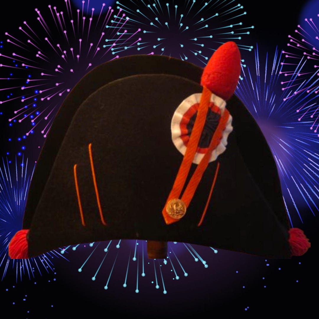 Napoleonic Wool Bicorn Hat: Revolutionary War, Civil War Officer Style ...