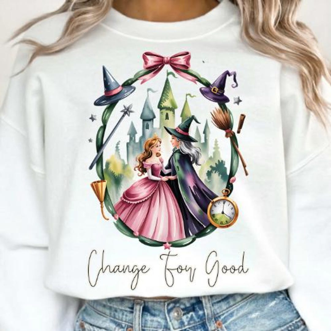 Wicked Coquette PNG | Glinda & Elphaba Watercolor Design (digital ...