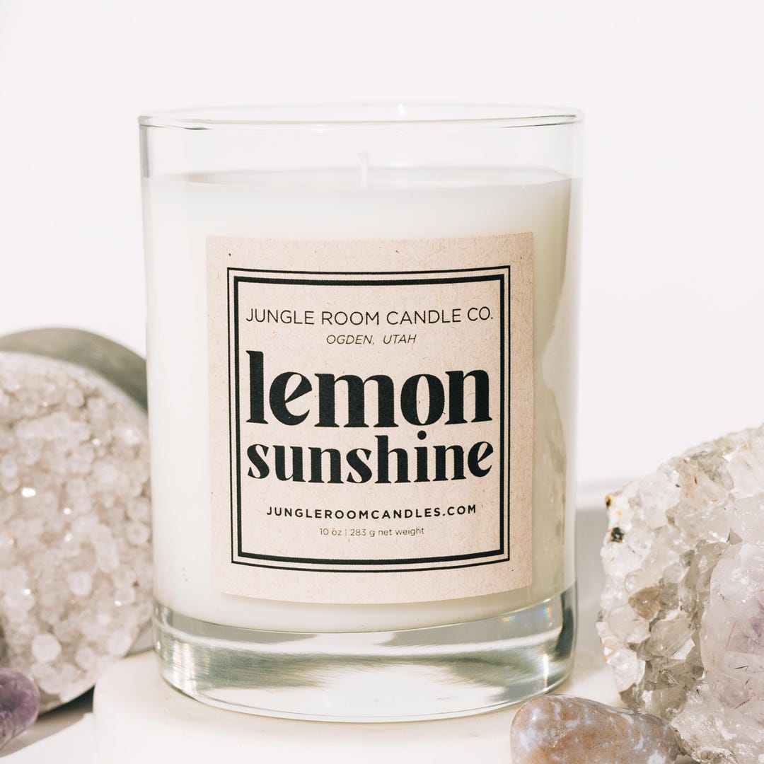 Lemon Sunshine 10 Oz. Candle, Luxury, Hygge, Christmas Gift, Handmade ...