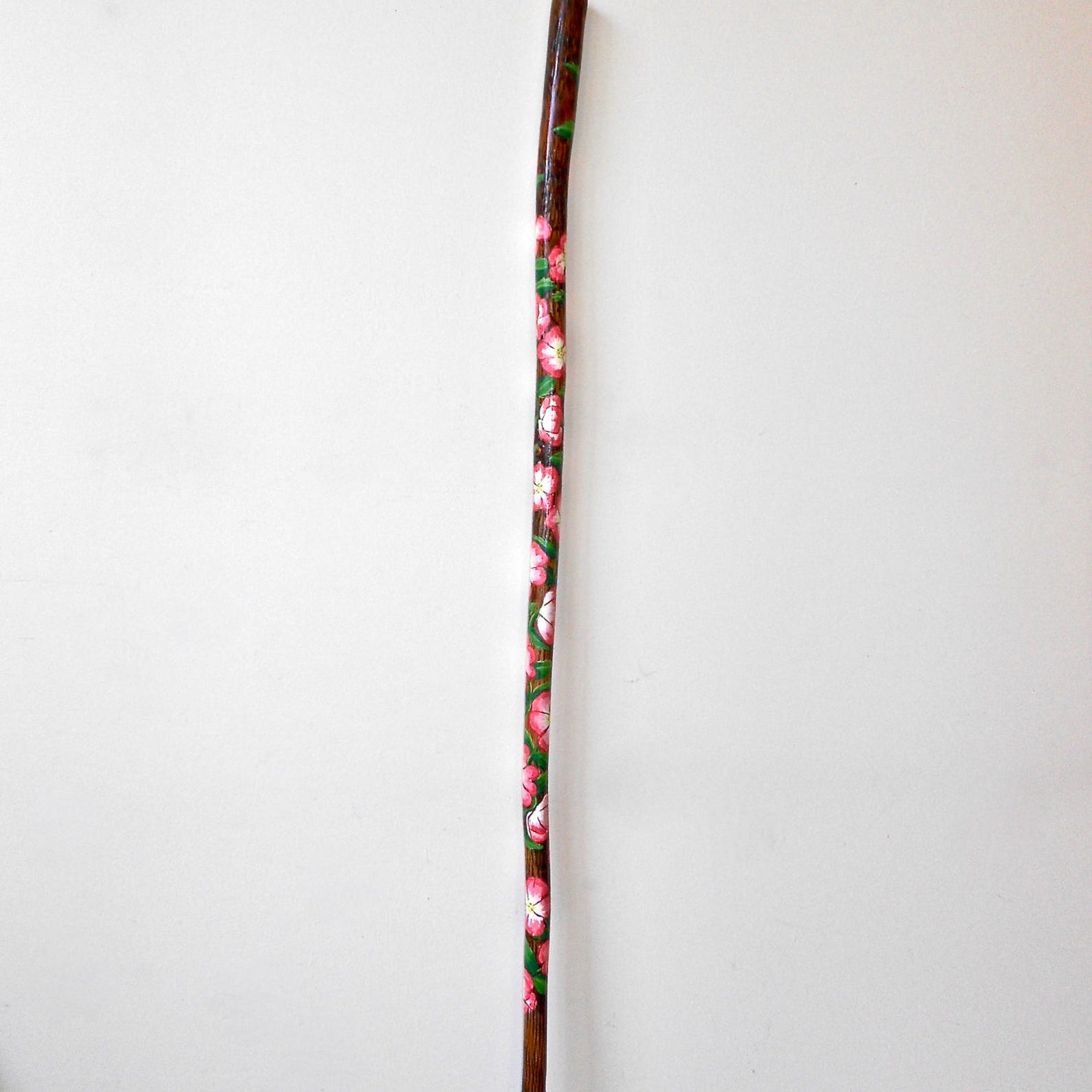 Wild Rose Hiking Stick - Hand Painted Hiking Stick - OOAK Hiking Stick ...