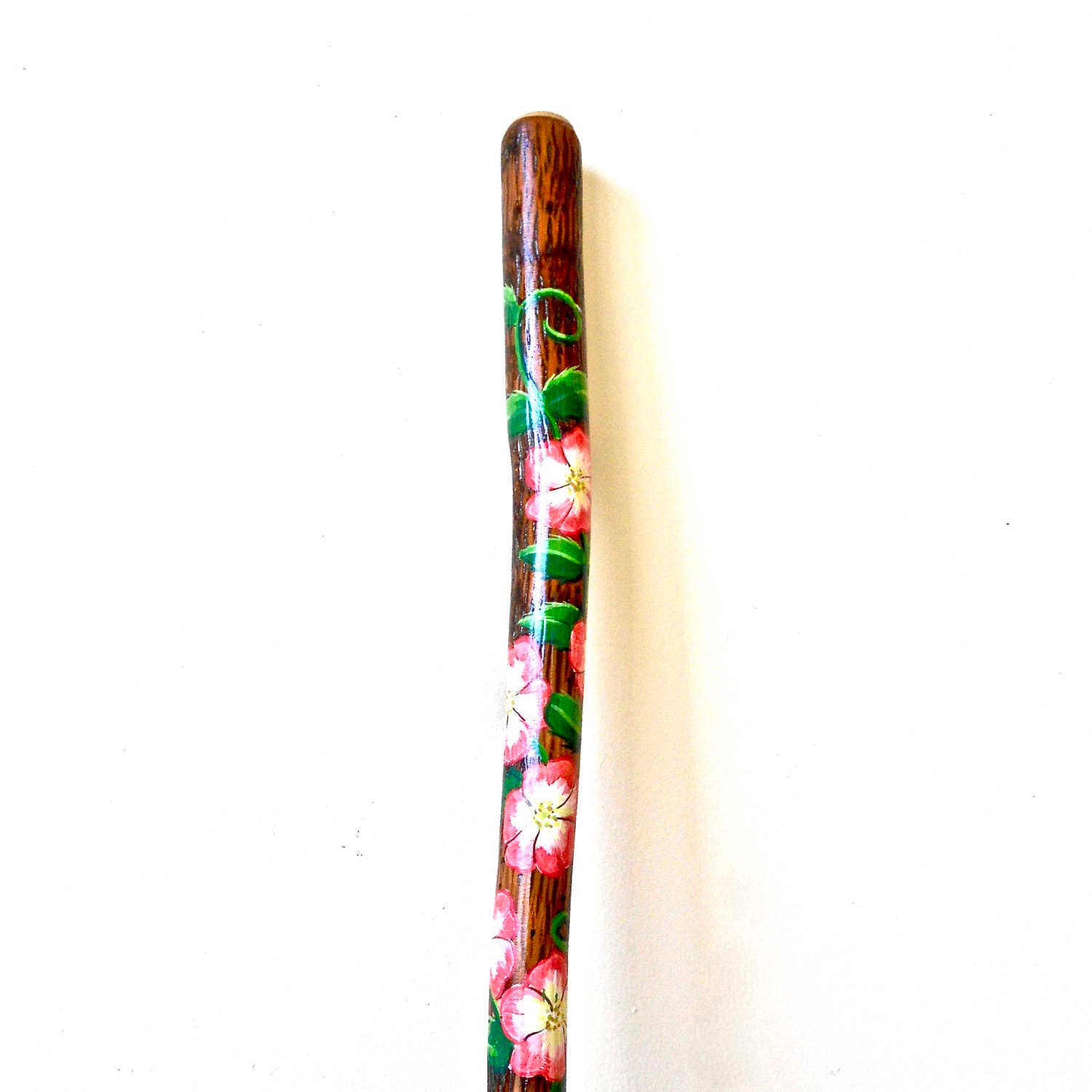 Wild Rose Hiking Stick - Hand Painted Hiking Stick - OOAK Hiking Stick ...