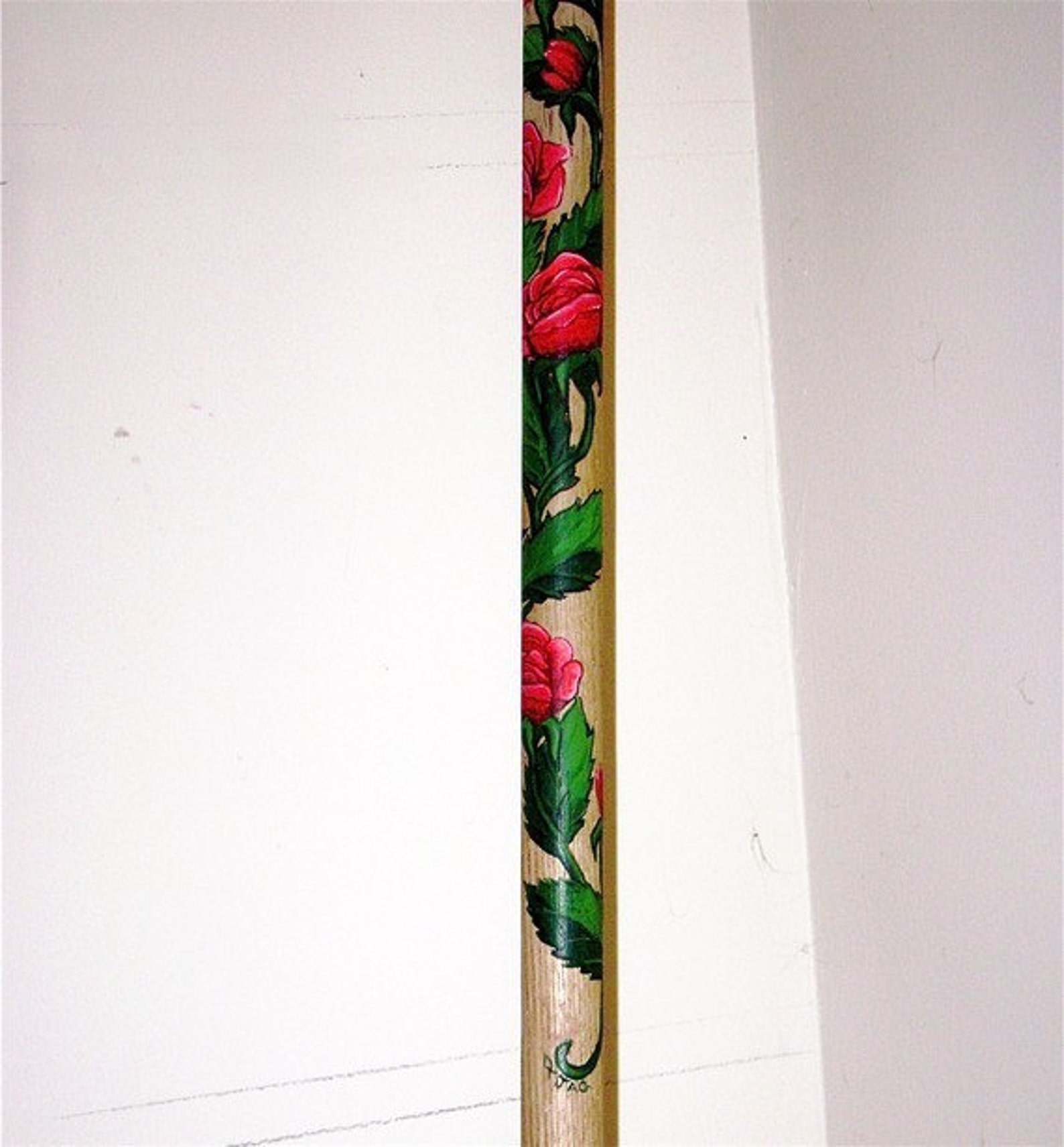 Red Roses Cane - Walking Cane - Roses - Crook Handle - Cane - Wooden ...