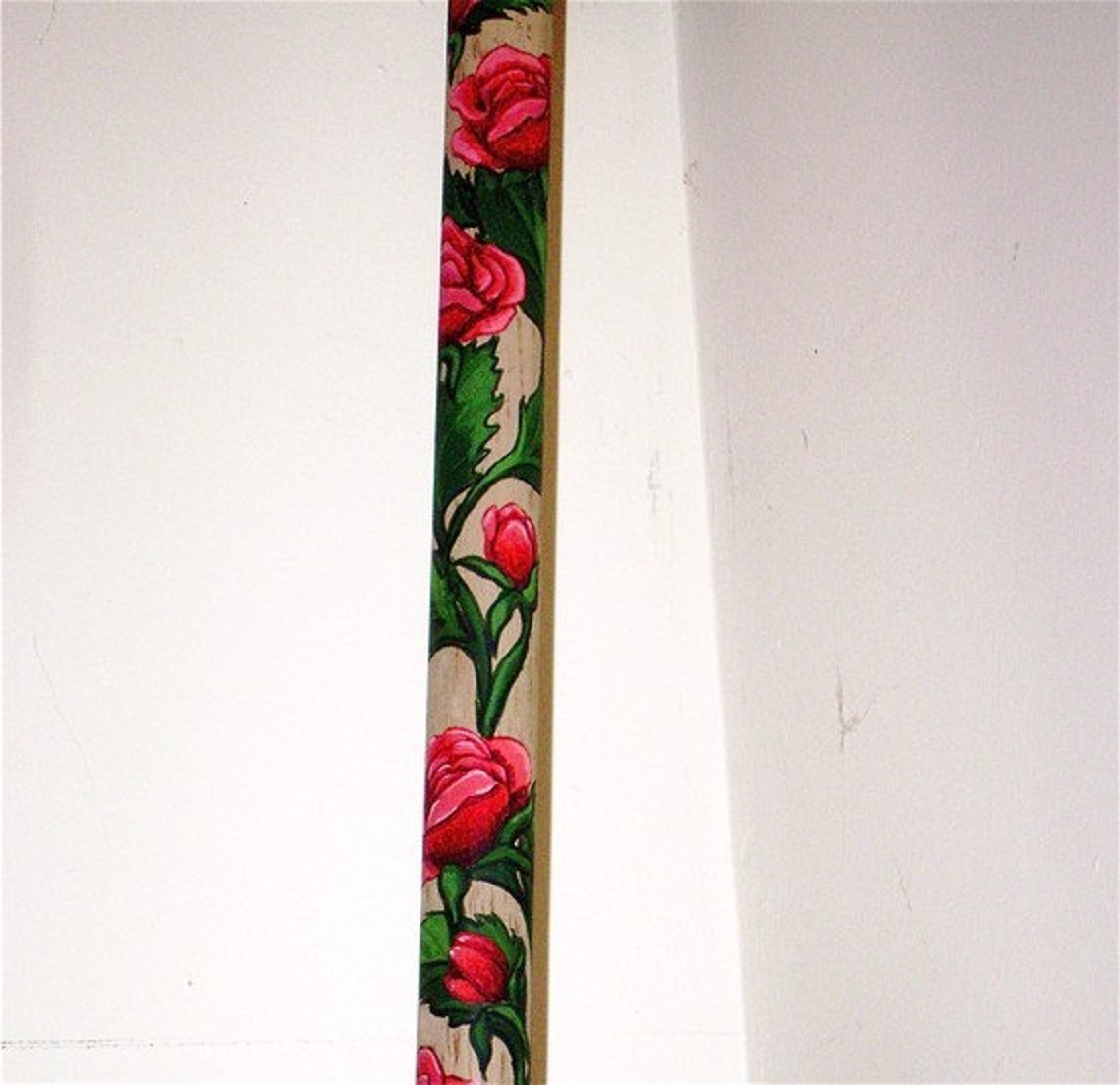 Red Roses Cane - Walking Cane - Roses - Crook Handle - Cane - Wooden ...