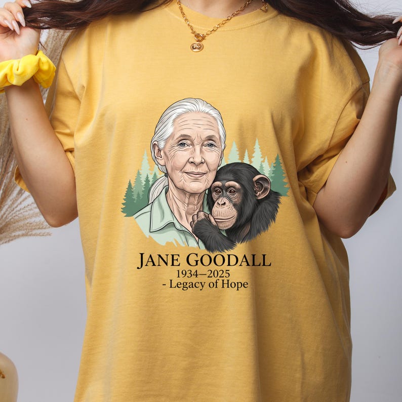 Comfort Colors Jane Goodall Shirt - Wildlife Legacy Tribute Tee - Etsy
