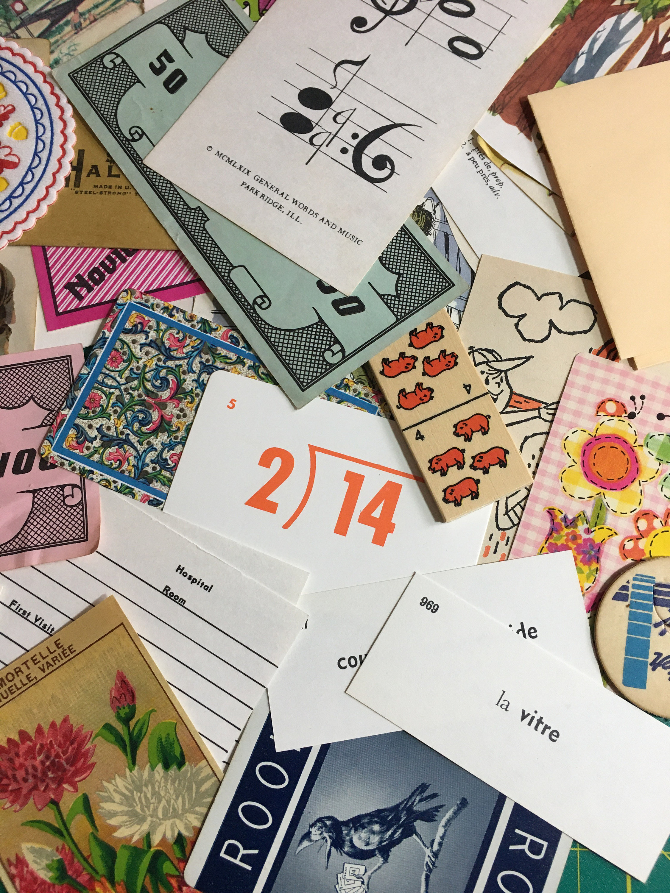 100 Piece Vintage Scrap Box Collage Bullet Journal Altered Art Junk ...