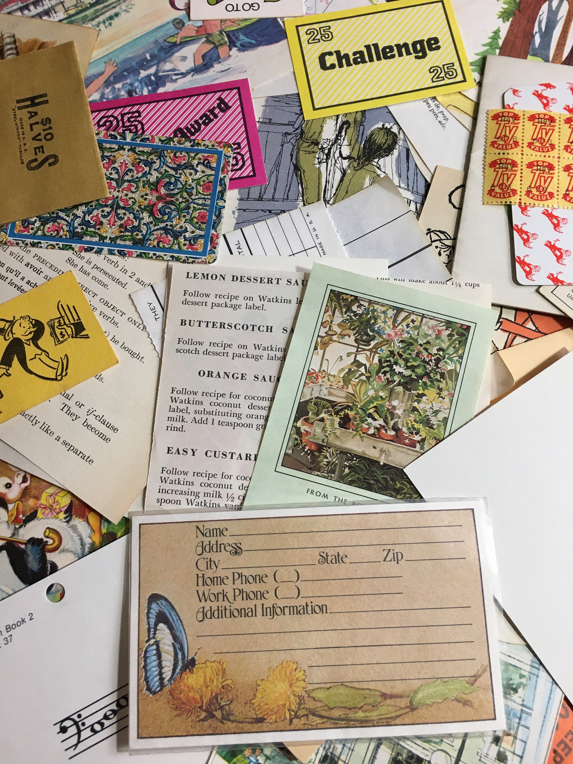 100 Piece Vintage Scrap Box Collage Bullet Journal Altered Art Junk ...