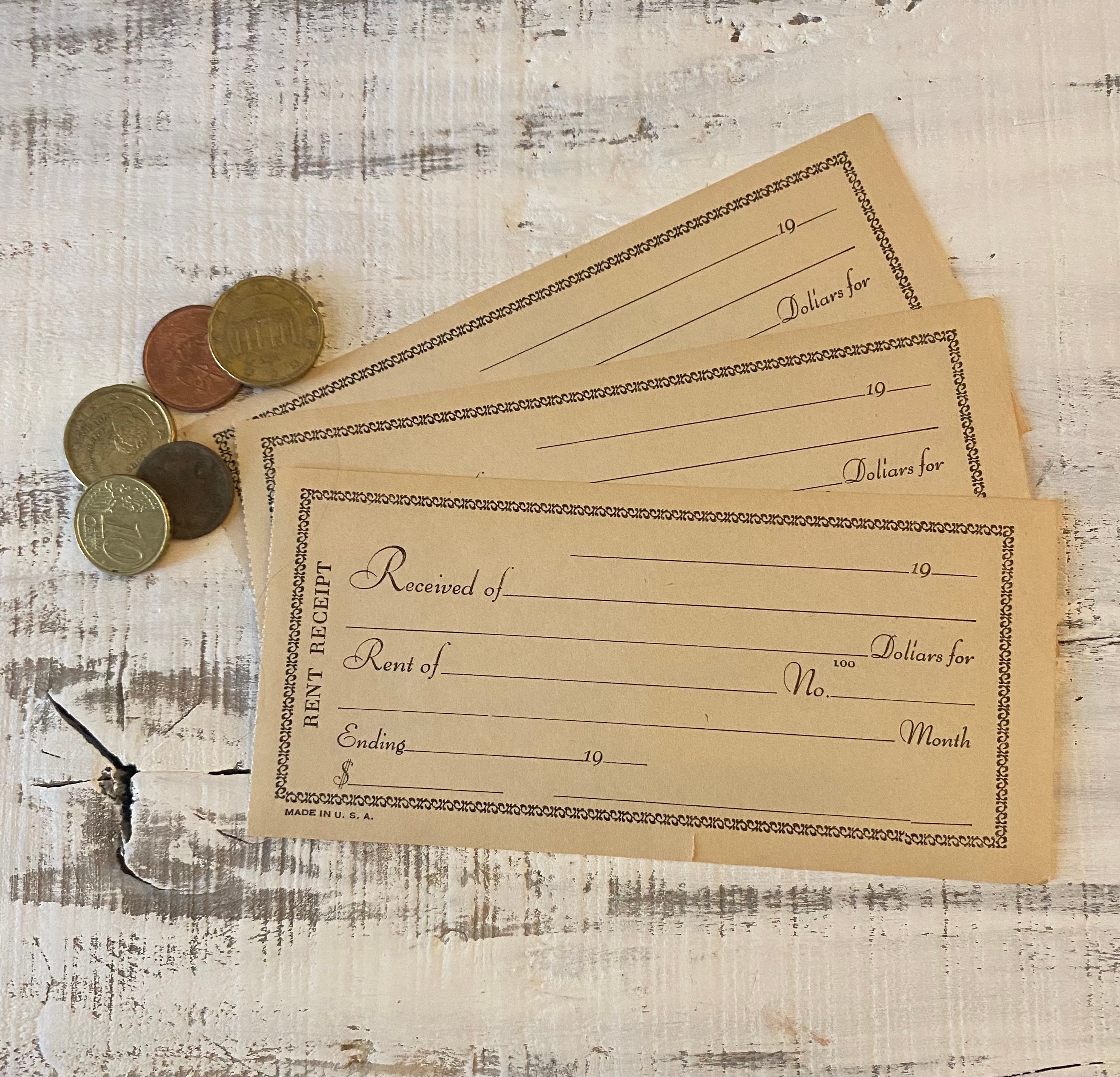 3+ Vintage Rent Receipt Slips - Journal . Collage . Scrapbook - Free ...