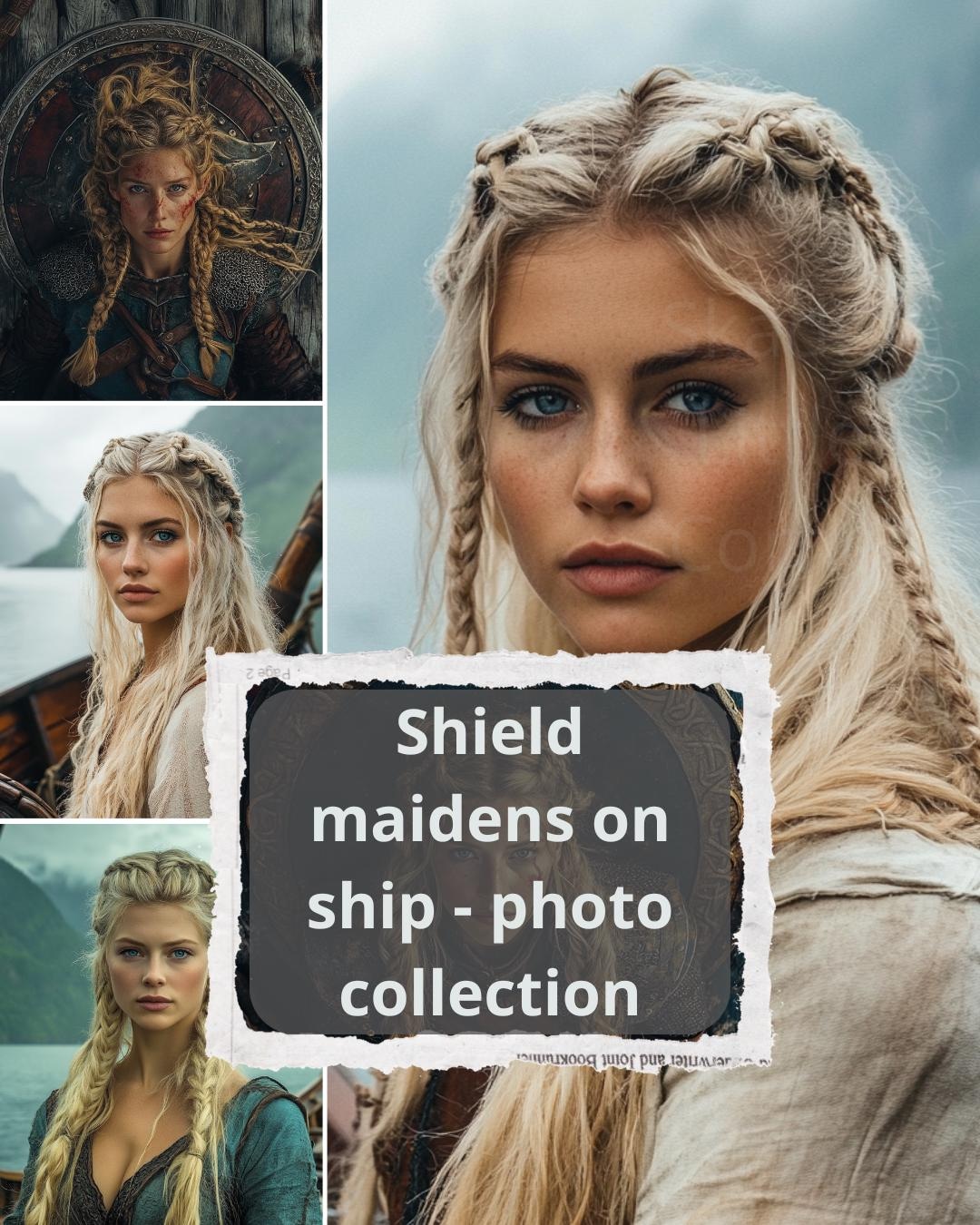 Shieldmaiden Viking Ship Portraits: Norse Mythology Junk Journal ...