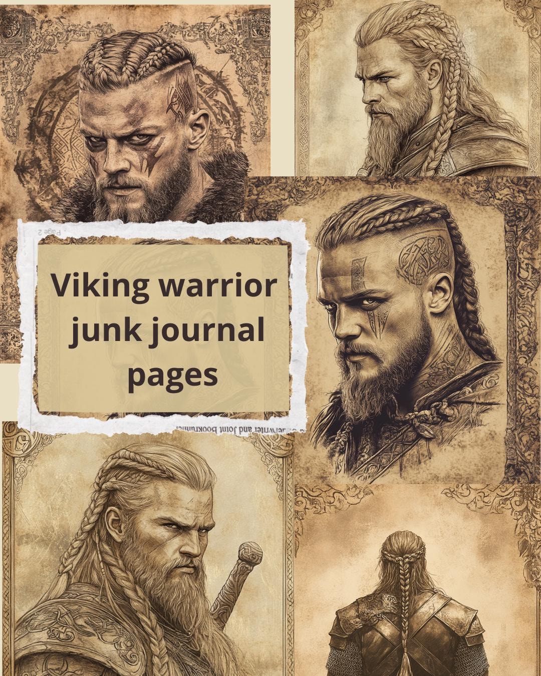 Viking Warrior Junk Journal Pages: Norse Mythology Ephemera (instant ...