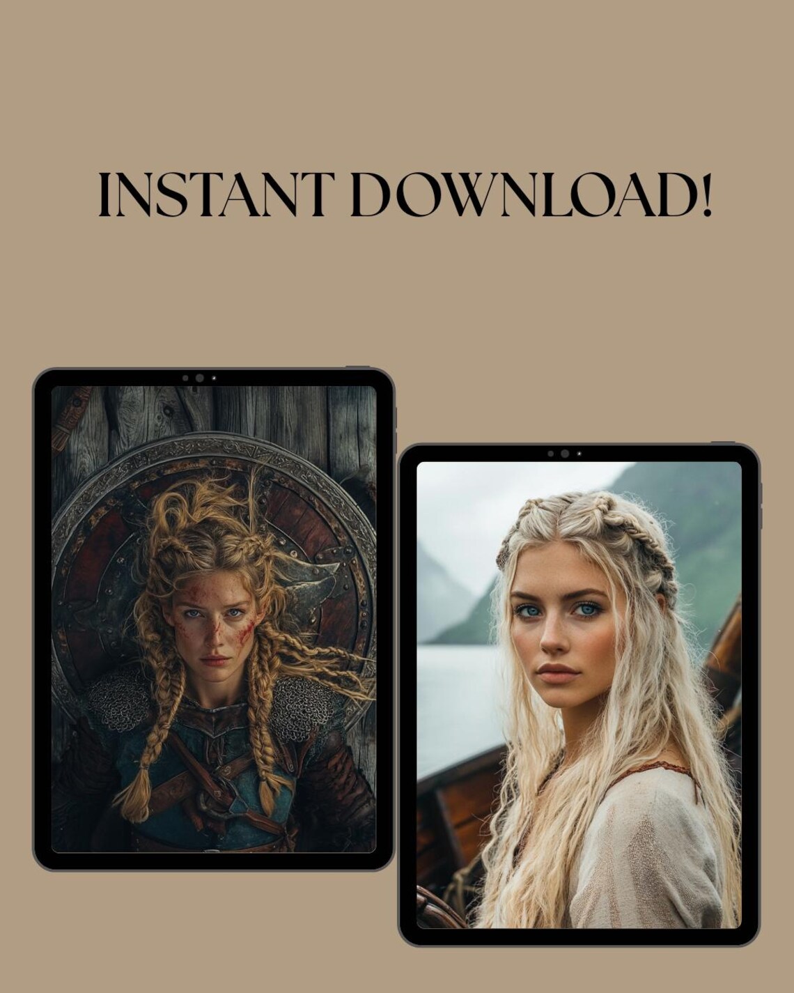 Shieldmaiden Viking Ship Portraits: Norse Mythology Junk Journal ...