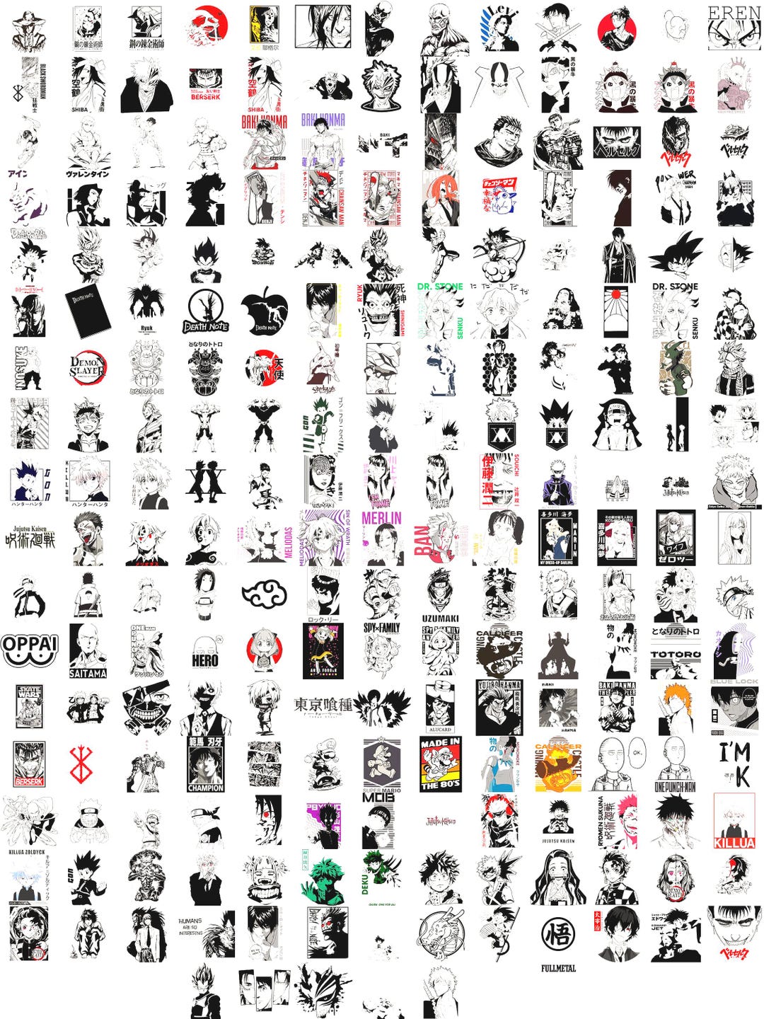 Mega Anime SVG PNG Bundle – Manga Clipart – Cricut Silhouette - Etsy