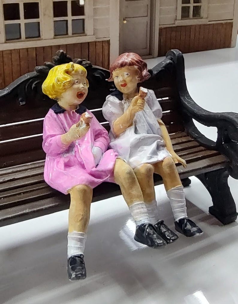 Petunia and Lilly Enjoying Some Ice Cream. Unpainted - Etsy