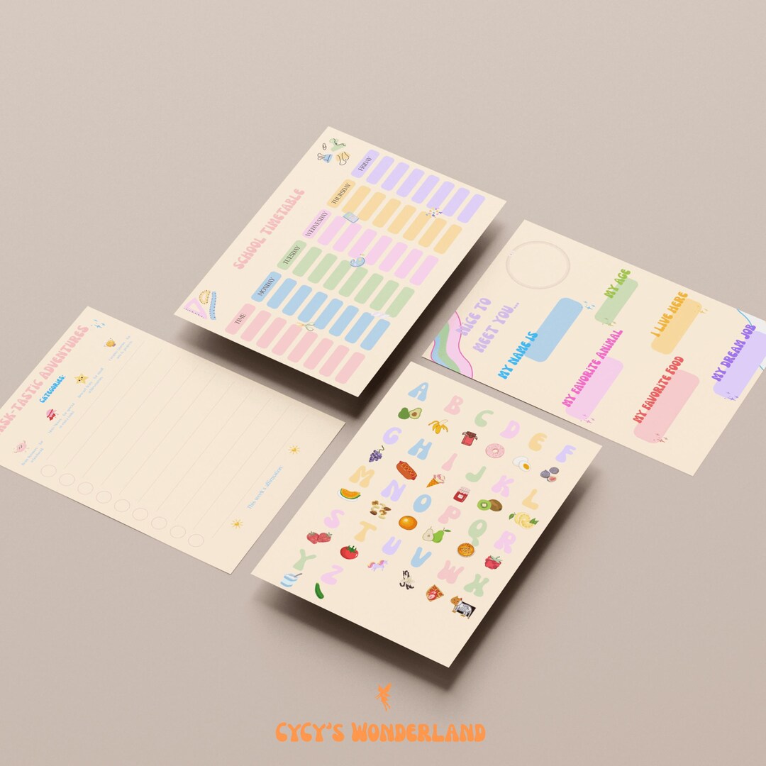 School Editable Bundle School Start Set School Essentials Timetable ...