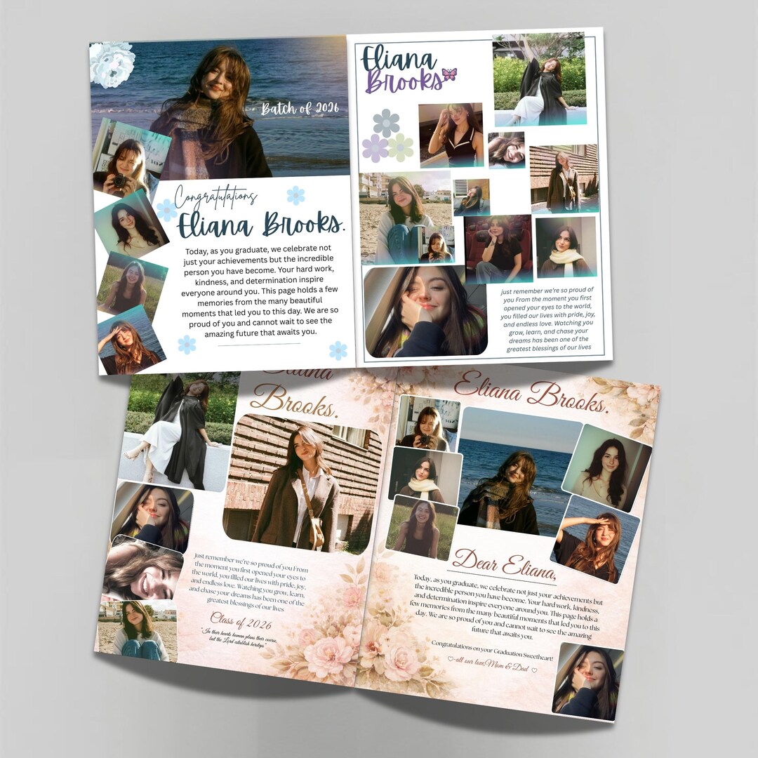 Editable Senior Yearbook Ad Template Full Page Graduation Photo Collage ...