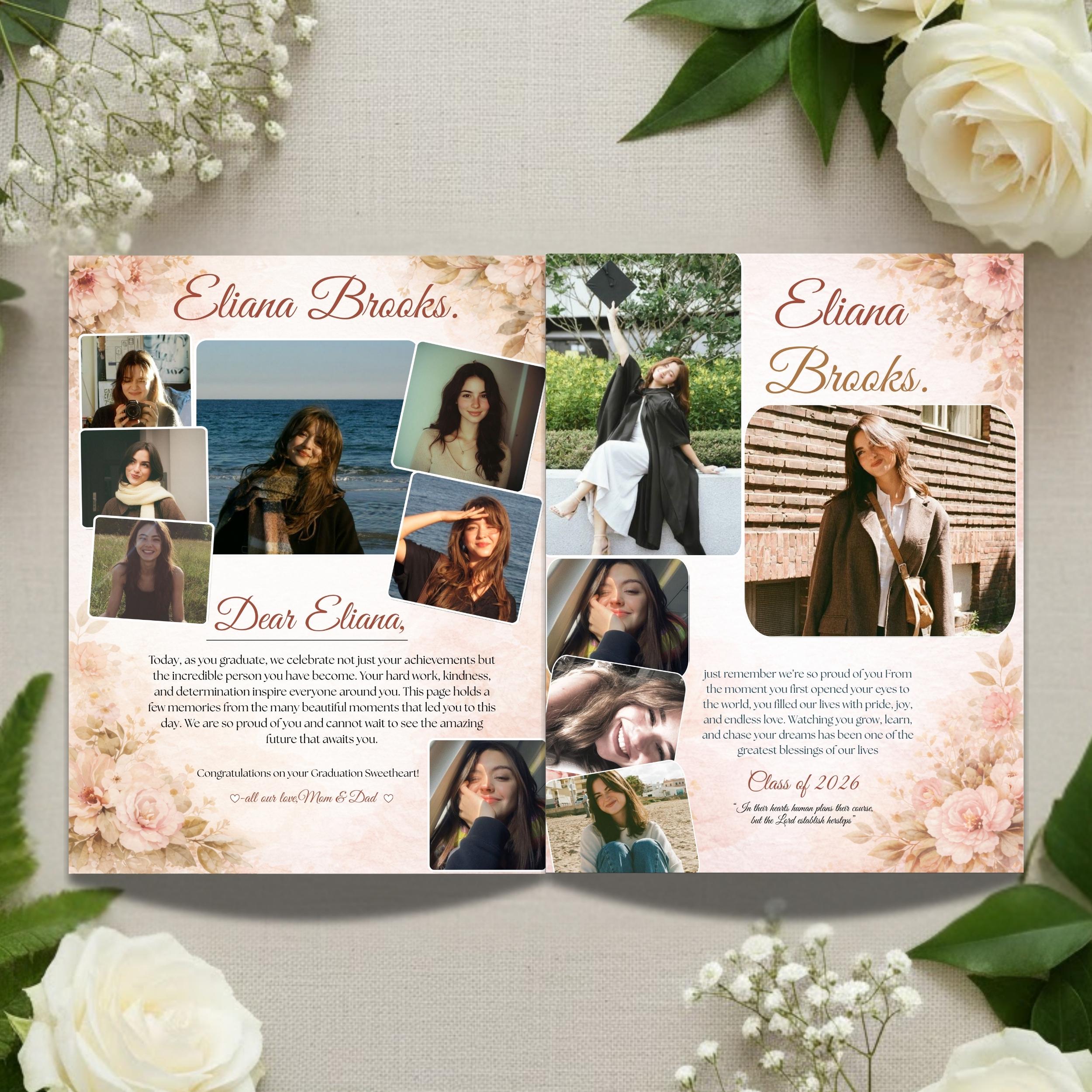 Editable Senior Yearbook Ad Template Full Page Graduation Photo Collage ...