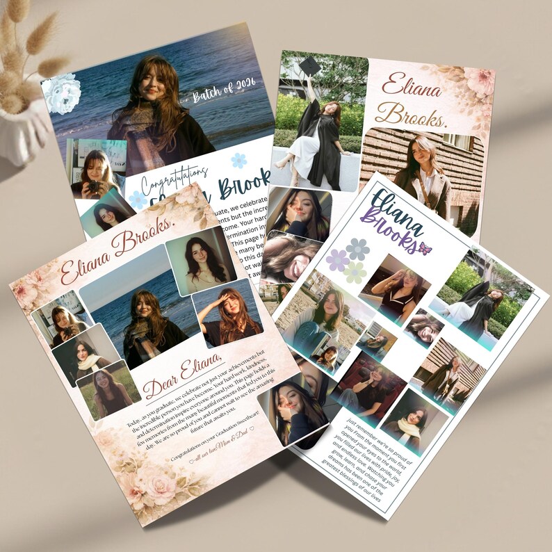 Editable Senior Yearbook Ad Template Full Page Graduation Photo Collage ...