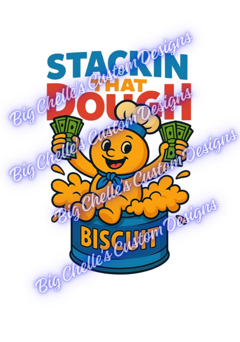 Stackin That Dough PNG JPG Bundle – Funny Biscuit Can Money Design – T ...