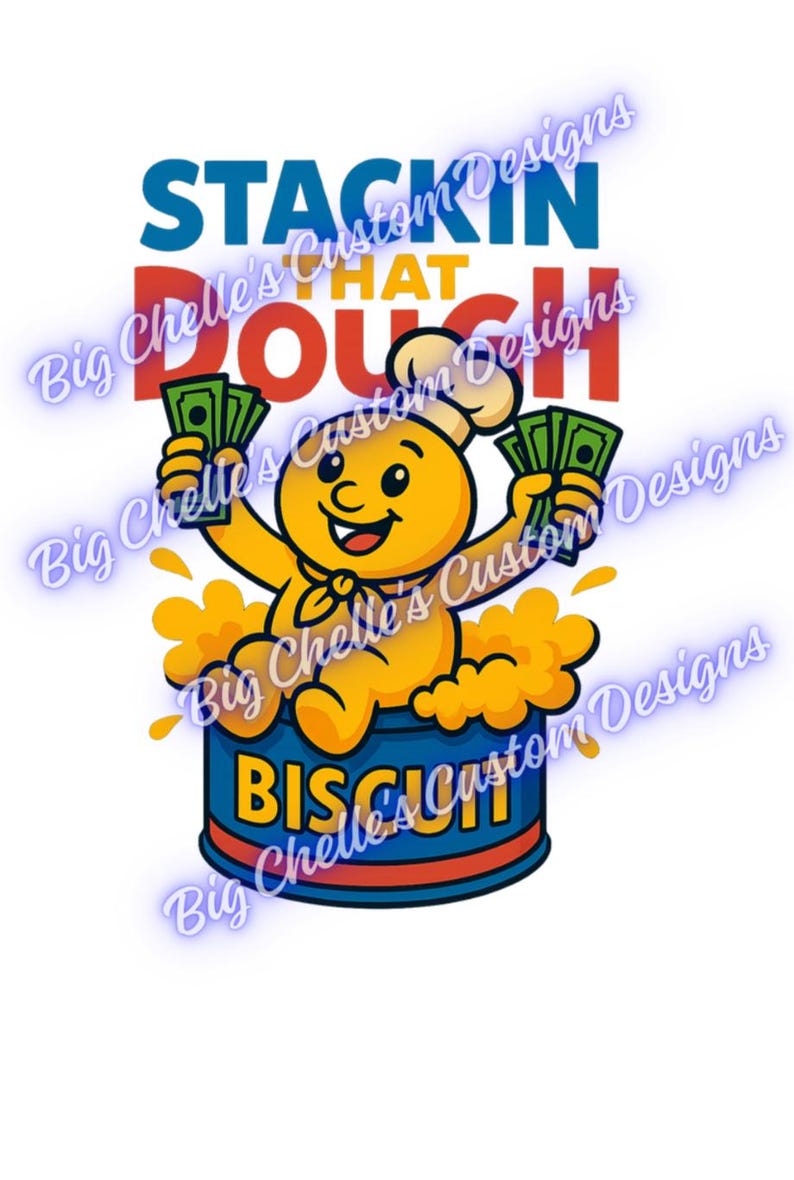 Stackin That Dough PNG JPG Bundle – Funny Biscuit Can Money Design – T ...