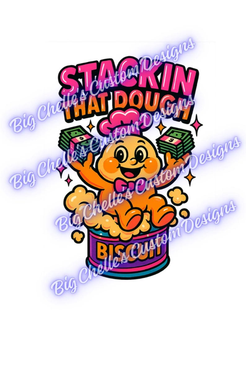 Stackin That Dough PNG JPG Bundle – Funny Biscuit Can Money Design – T ...