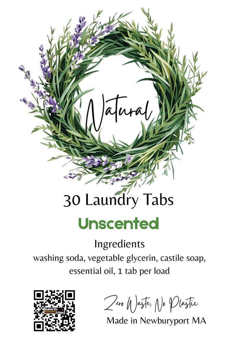 Laundry Tabs, Borax Free Detergent, Natural Laundry Pods Zero Waste ...