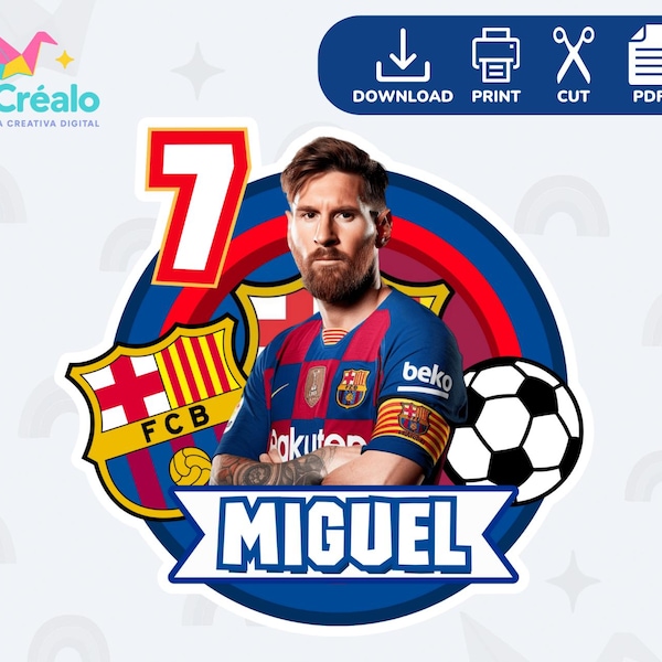 Barcelona fc cake topper - Etsy España
