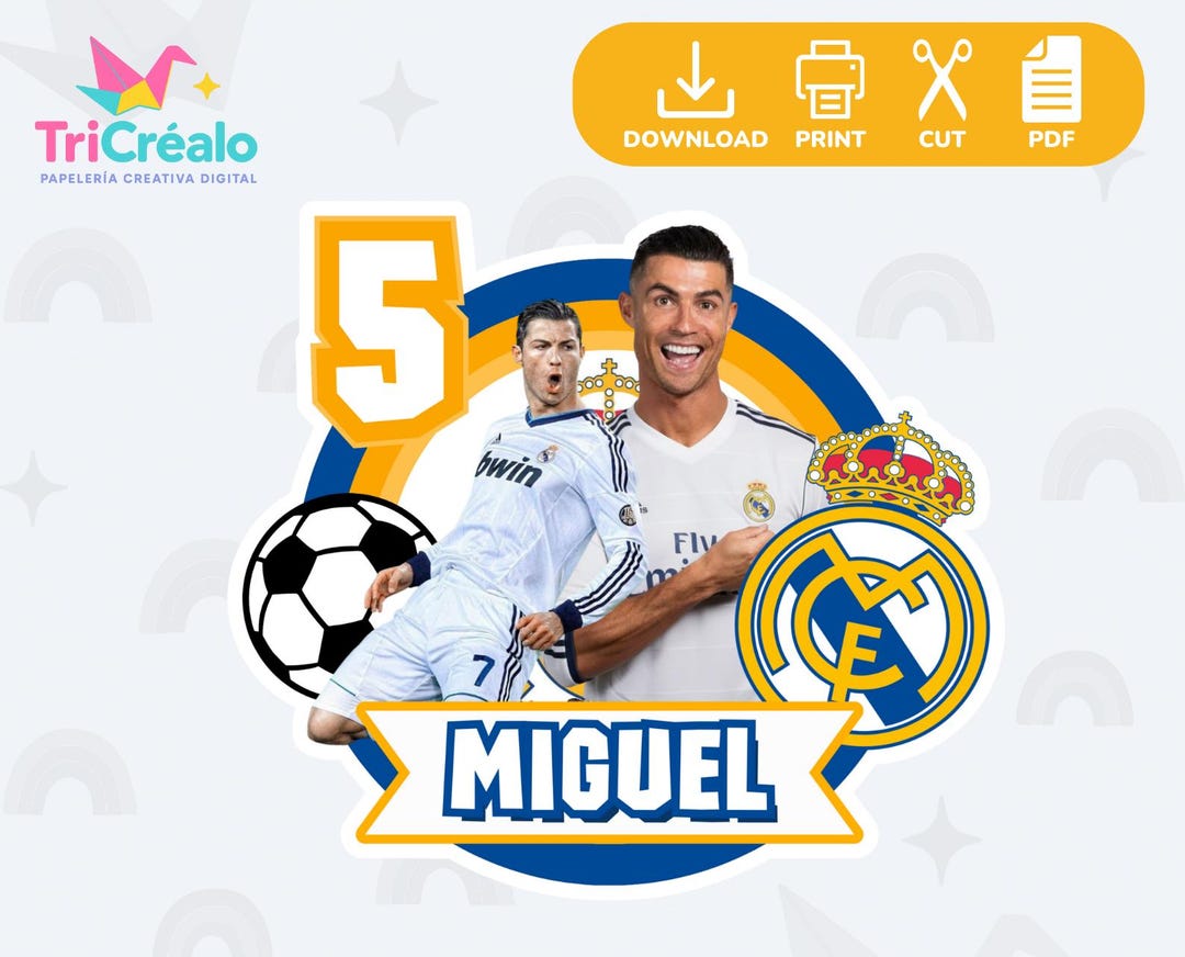 Ronaldo SIUUU Cake Topper, Cristiano Ronaldo Real Madrid Decoration ...