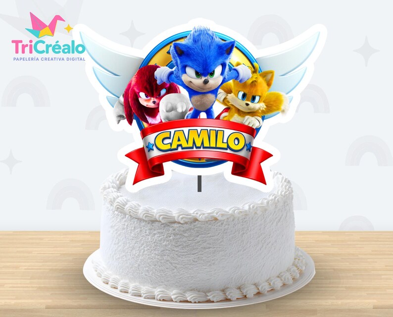 Sonic Cake Topper, Sonic Cake Decoration, Printable Custom Cake Topper ...