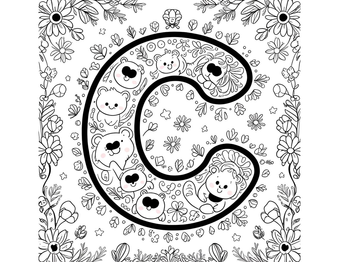 Digital Alphabet Coloring Pages for Adults and Children - Etsy
