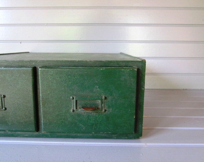 File Cabinet Drawers, Rustic Wooden Green File Cabinet - Etsy