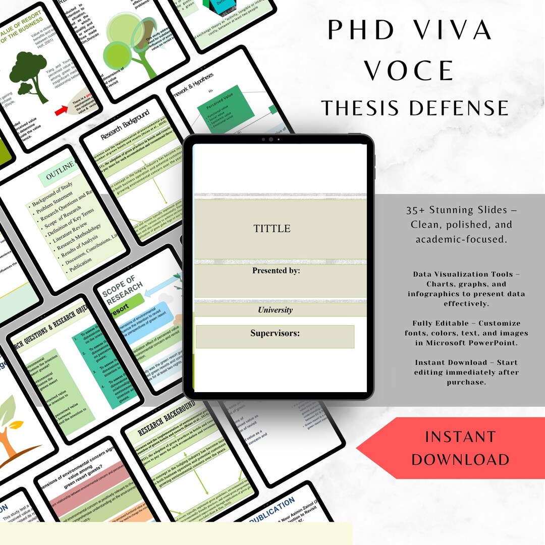 Phd Viva Voce Template | Thesis Defense Pack | Academic Oral ...
