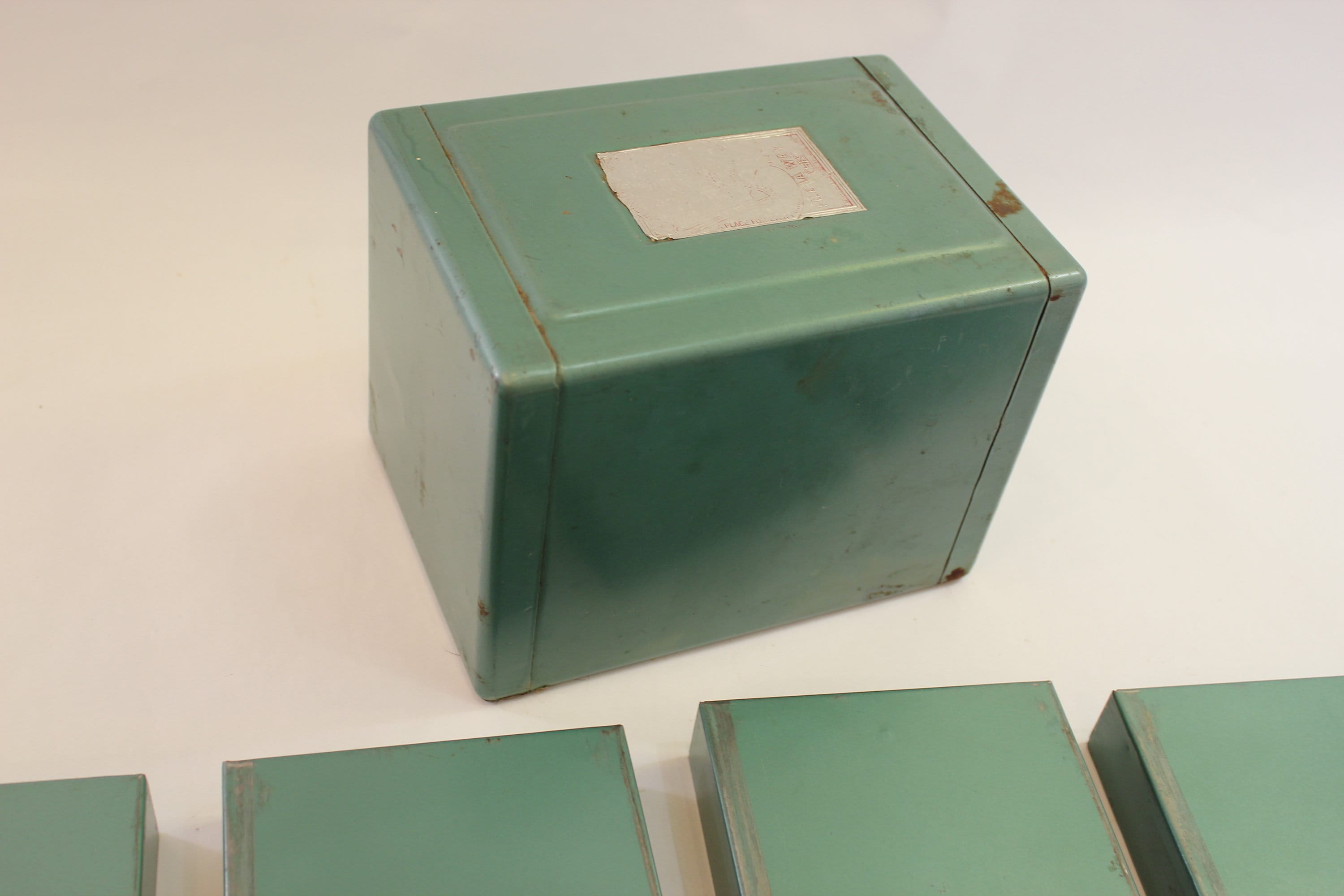 Metal Box, Green, File A Way Chest, Metal, Drawers, Storage ...