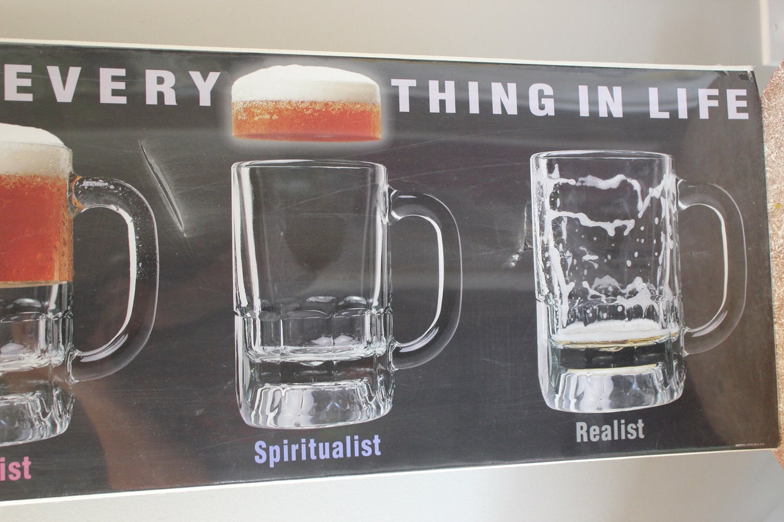 Beer Poster Attitude is Everything Pessimist Optimist - Etsy