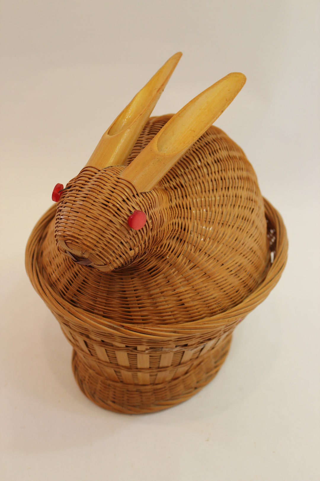 Rabbit, Bunny, Wicker, Basket, Bunny on Nest, Natural, Storage, Decor ...