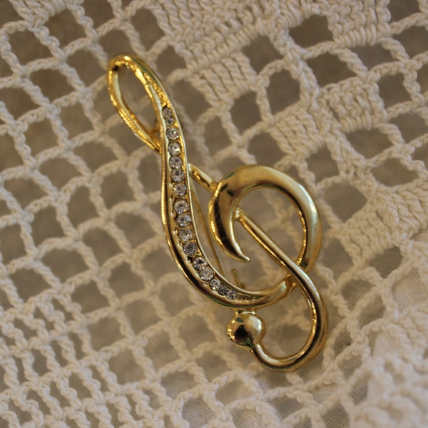 Treble Clef Brooch - Etsy UK