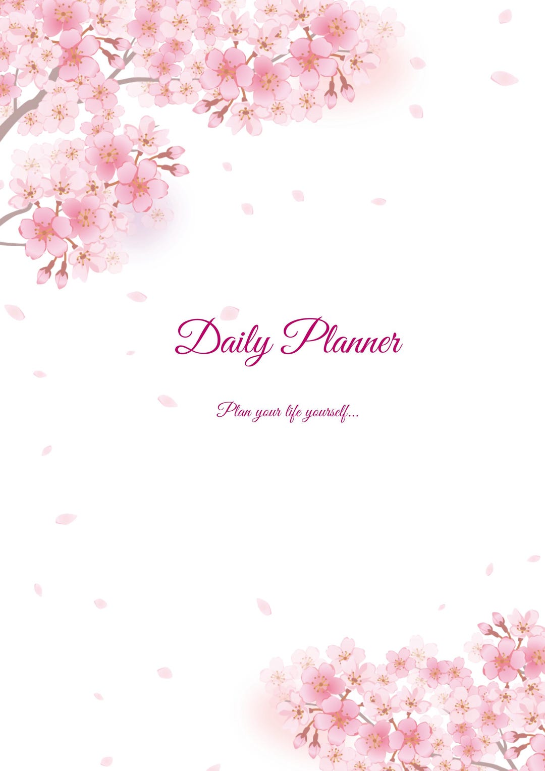 Pink Cherry Blossoms Daily Planner With One Free Wall Art - Etsy