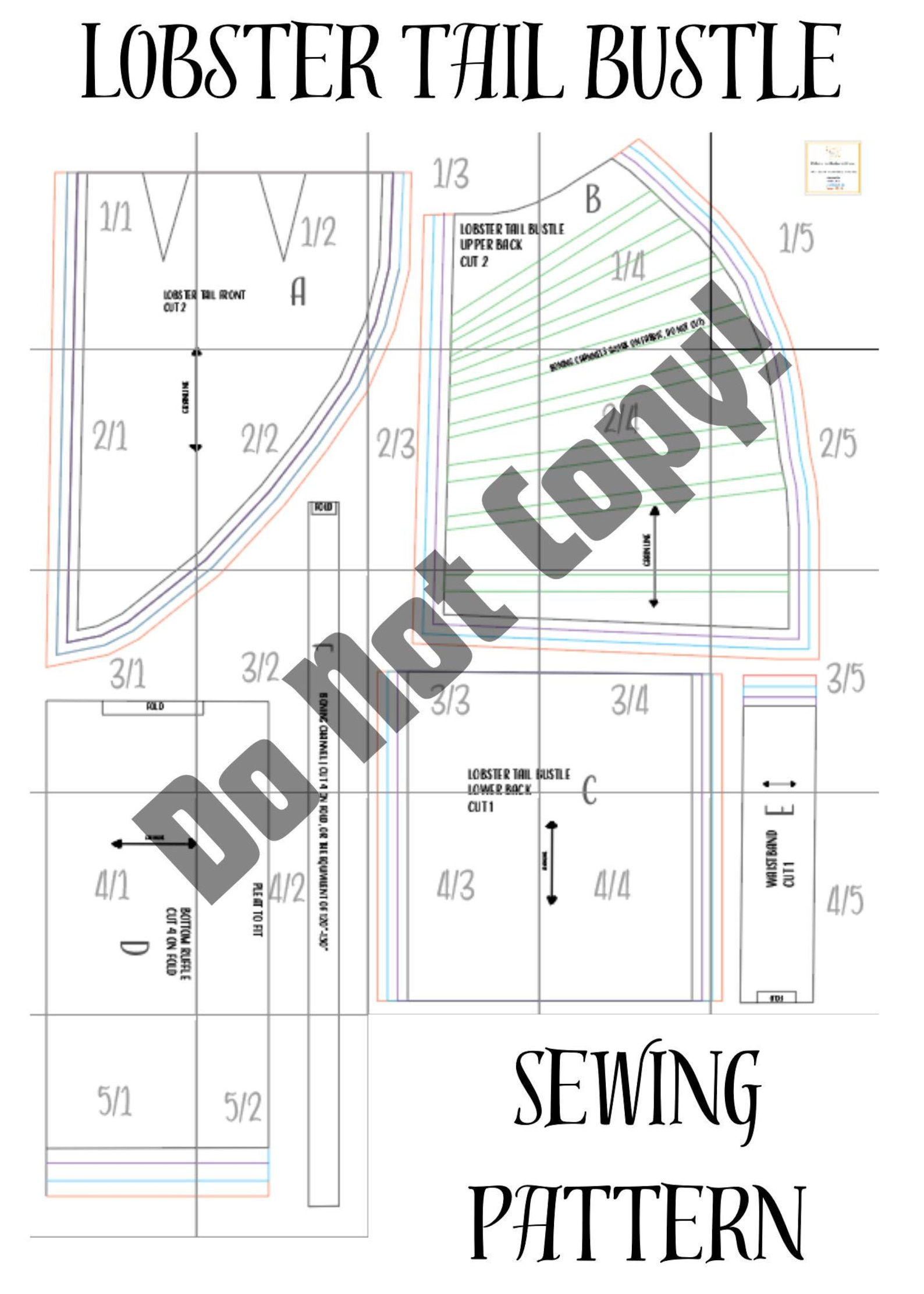 Lobster Tail Bustle Sewing Pattern: Victorian Undergarment (digital ...
